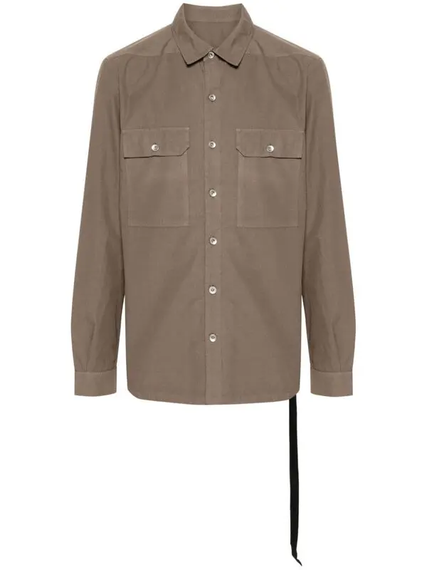 Rick Owens Organic Cotton Poplin Shirt - Brown