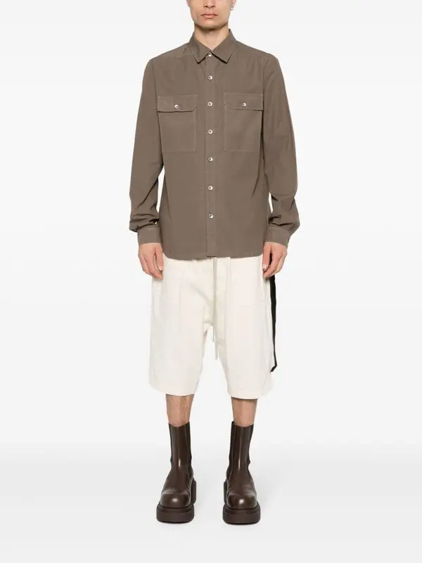 Rick Owens Organic Cotton Poplin Shirt - Brown
