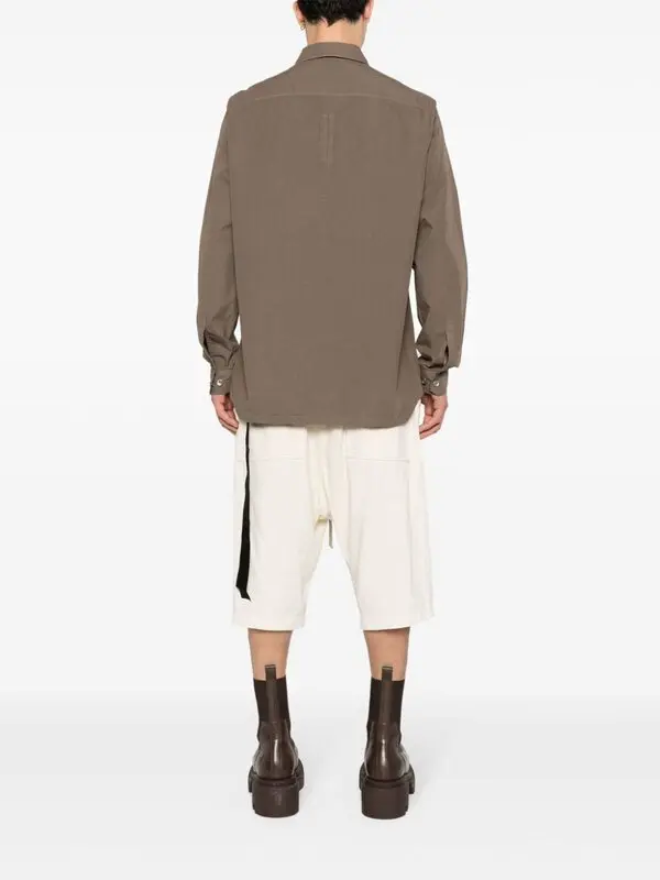 Rick Owens Organic Cotton Poplin Shirt - Brown
