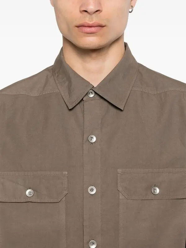 Rick Owens Organic Cotton Poplin Shirt - Brown