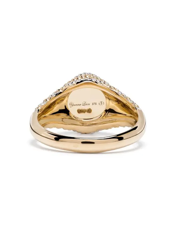 Yvonne Léon 9kt Mini Marquise Diamond Signet Ring