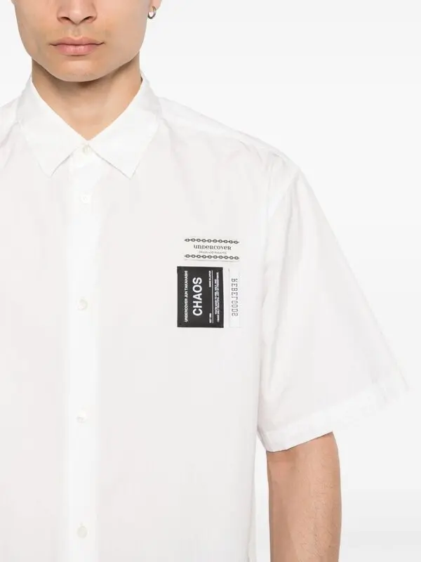 Undercover Logo-patch Cotton Shirt - White