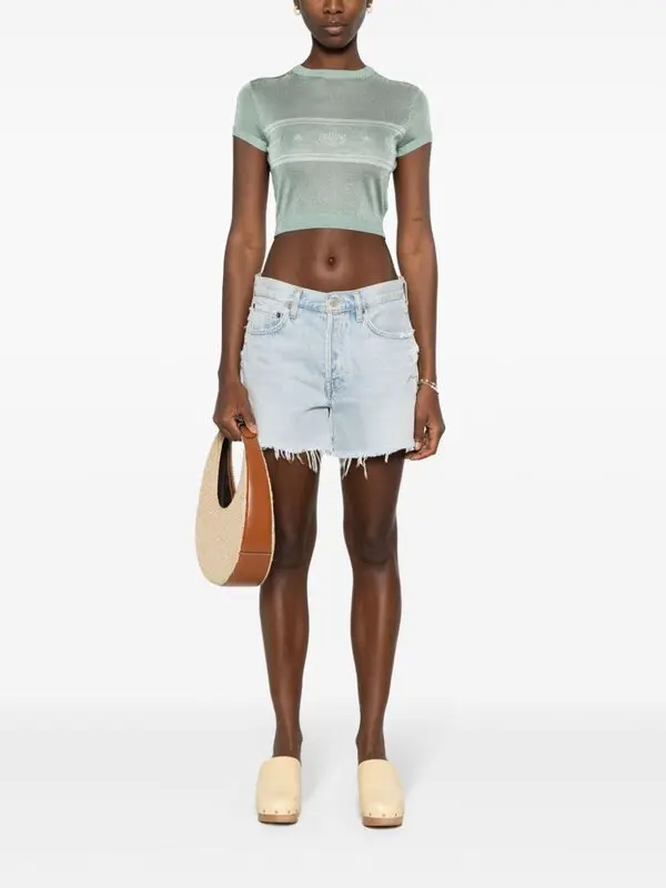 CHIARA FERRAGNI Eyelike-motif Cropped Jumper - Green