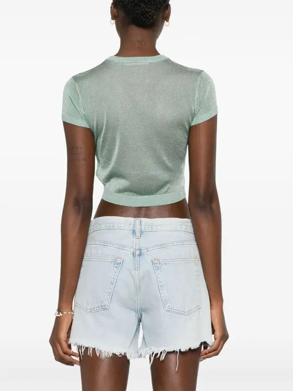 CHIARA FERRAGNI Eyelike-motif Cropped Jumper - Green