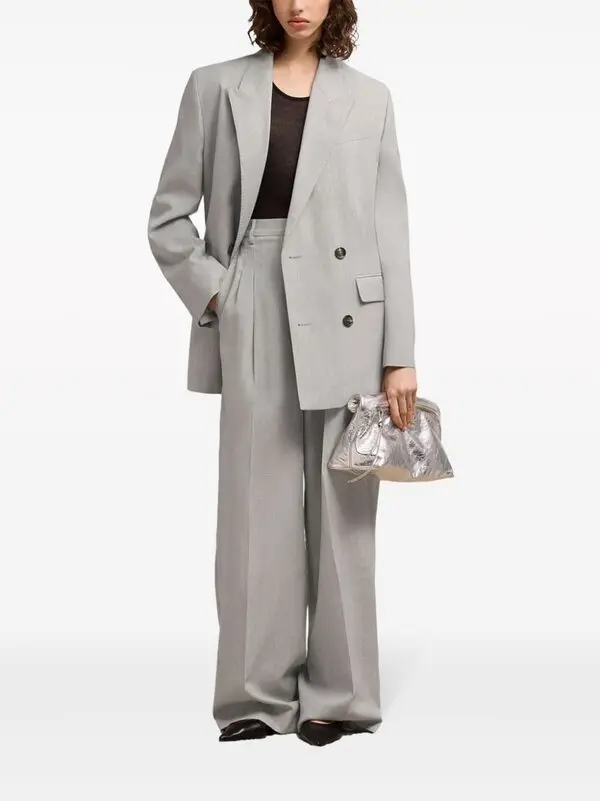 AMI Paris Double-breasted Virgin Wool Blazer - Grey