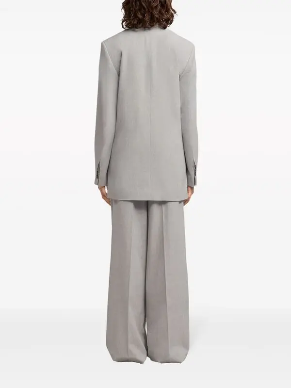 AMI Paris Double-breasted Virgin Wool Blazer - Grey