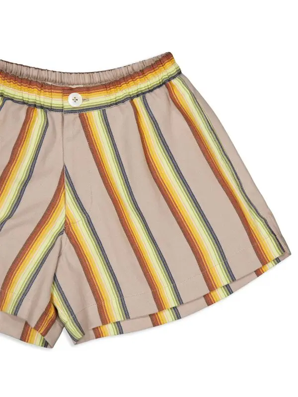 MARRAKSHI LIFE Striped Cotton Shorts - Neutrals