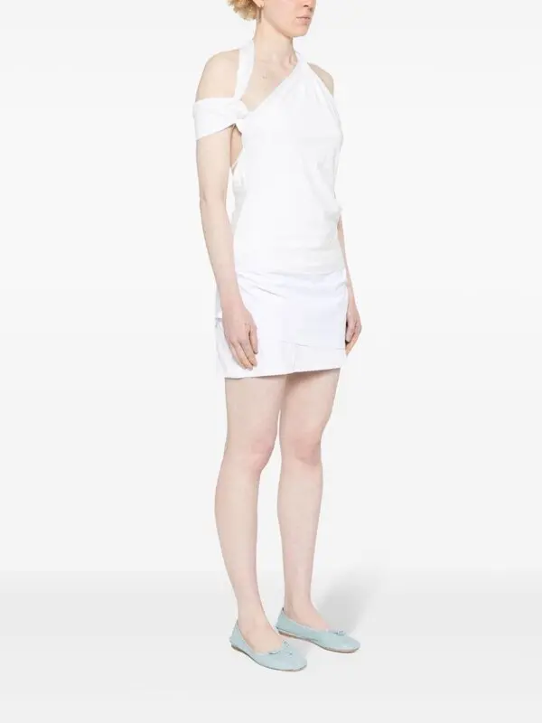 navy blue dress for baby girl JACQUEMUS Saudade Asymmetric Draped Woven Mini Dress main image 0
