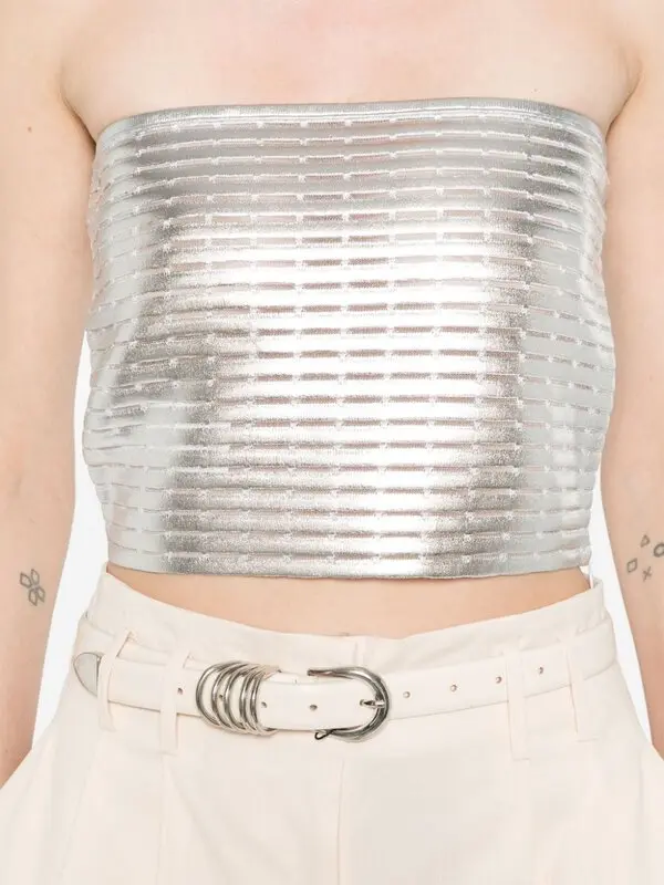 GENNY Laminated Cropped Top