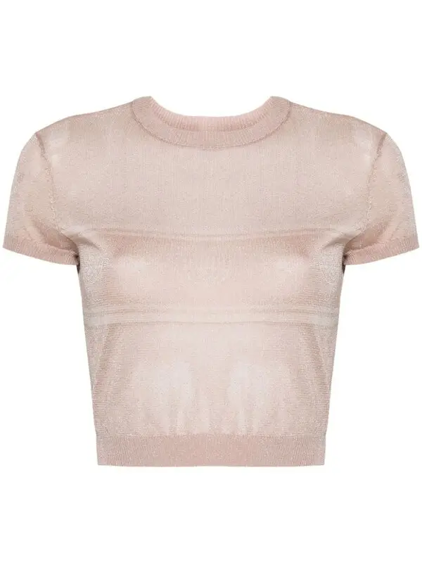CHIARA FERRAGNI Eyelike-motif Metallic Cropped Jumper
