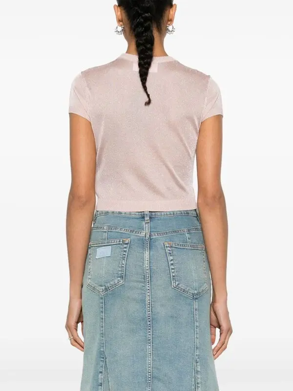 CHIARA FERRAGNI Eyelike-motif Metallic Cropped Jumper