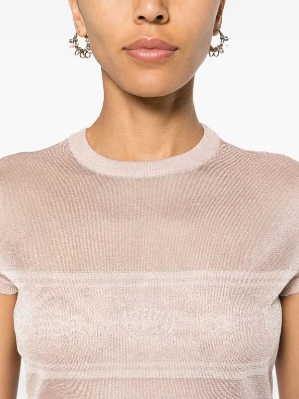 CHIARA FERRAGNI Eyelike-motif Metallic Cropped Jumper