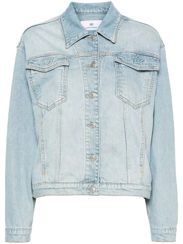 CHIARA FERRAGNI 3d Logo Denim Jacket
