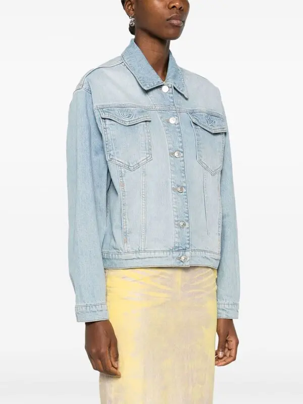 CHIARA FERRAGNI 3d Logo Denim Jacket