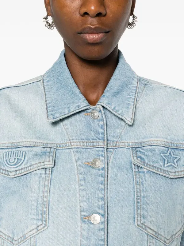 CHIARA FERRAGNI 3d Logo Denim Jacket