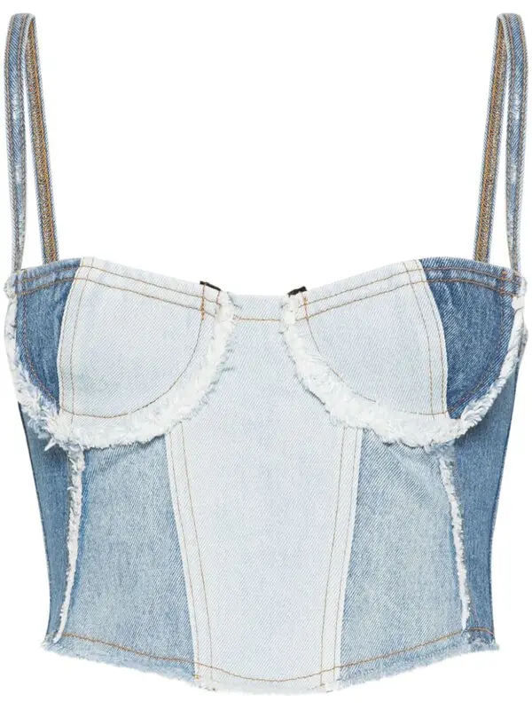 CHIARA FERRAGNI Denim Cropped Top