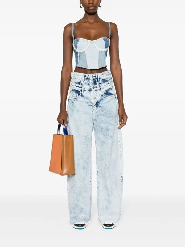 CHIARA FERRAGNI Denim Cropped Top