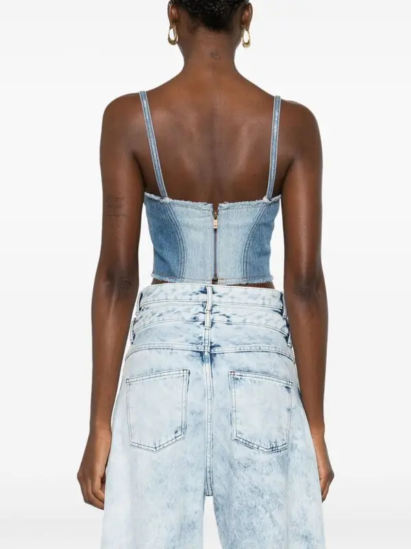 CHIARA FERRAGNI Denim Cropped Top