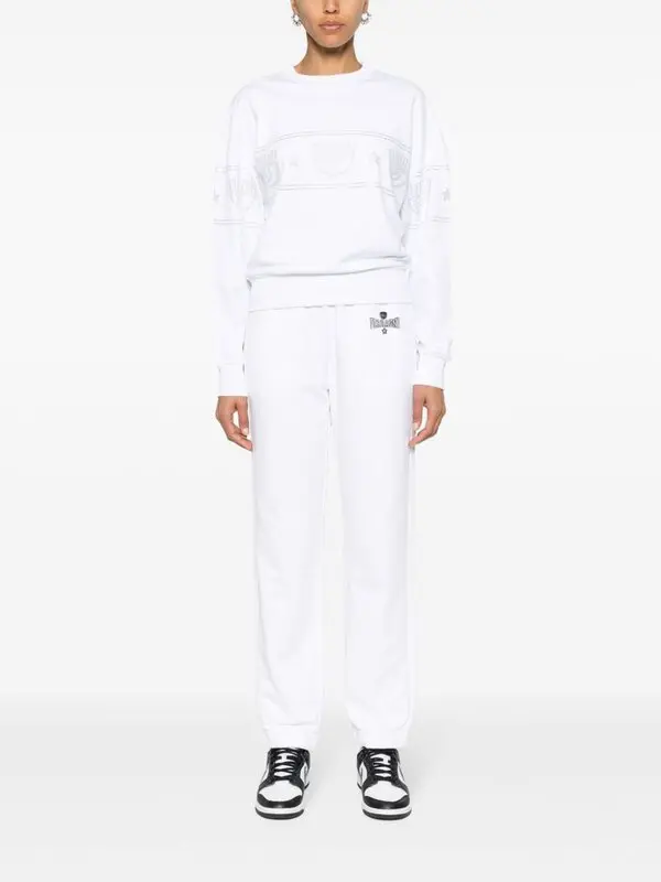 CHIARA FERRAGNI Logomania Stud-embellished Sweatshirt - White