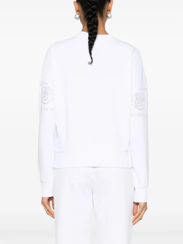 CHIARA FERRAGNI Logomania Stud-embellished Sweatshirt - White