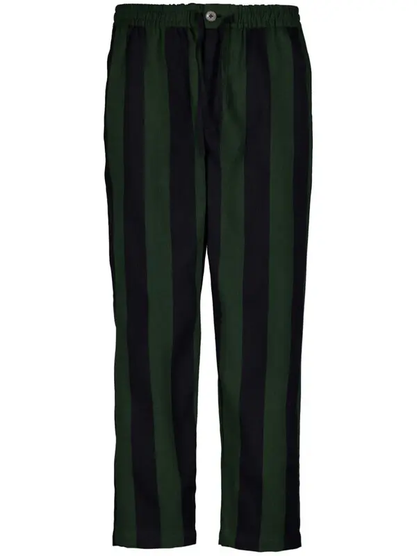 MARRAKSHI LIFE Striped Cotton Trousers - Black