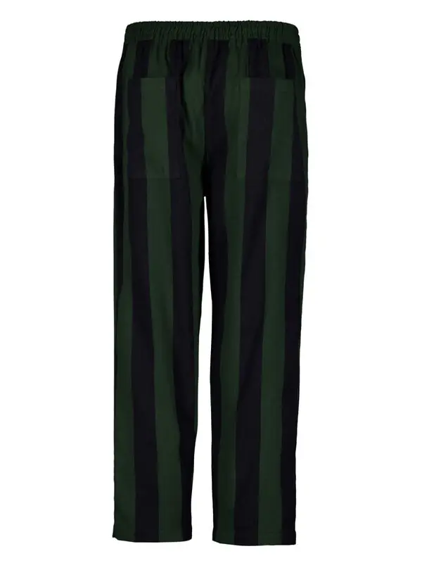 MARRAKSHI LIFE Striped Cotton Trousers - Black
