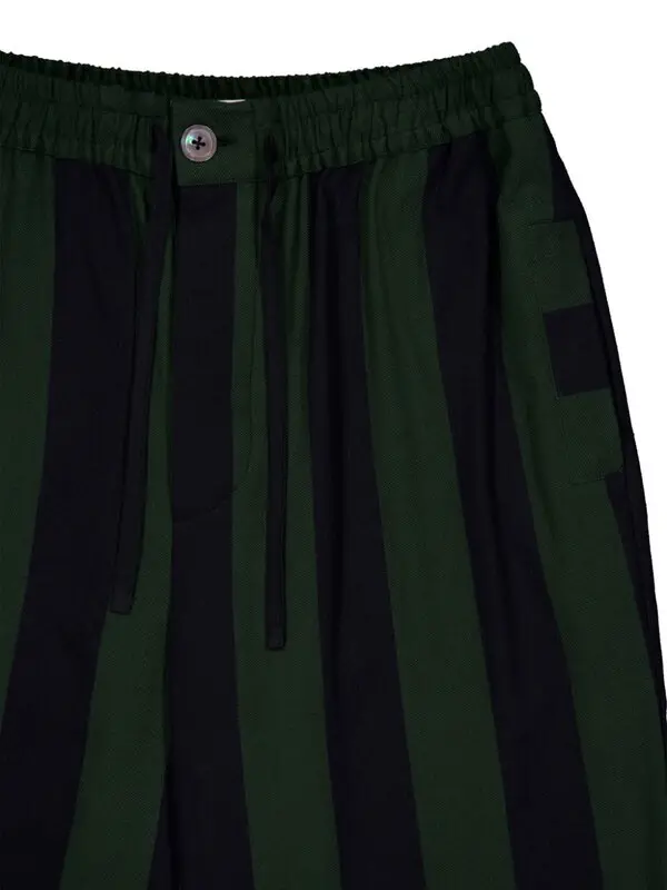 MARRAKSHI LIFE Striped Cotton Trousers - Black