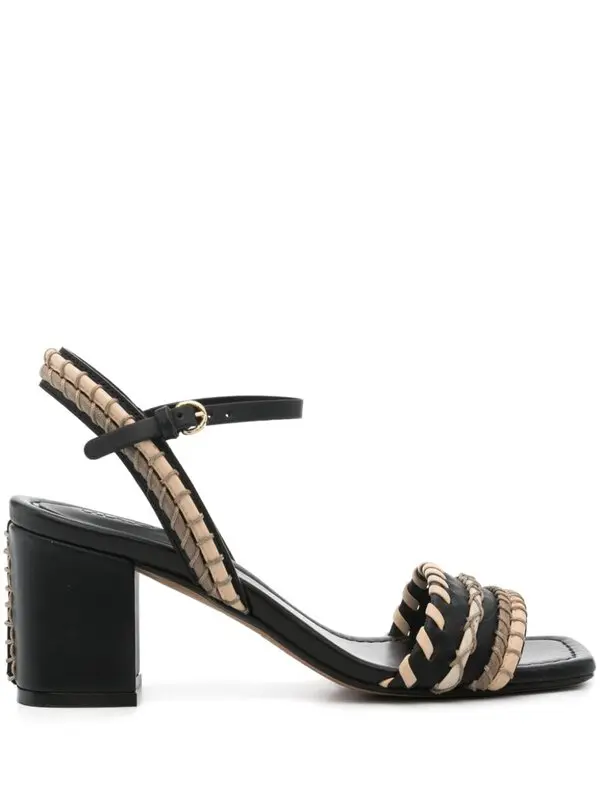 Ulla Johnson Sofia 70mm Interwoven Leather Sandals - Black