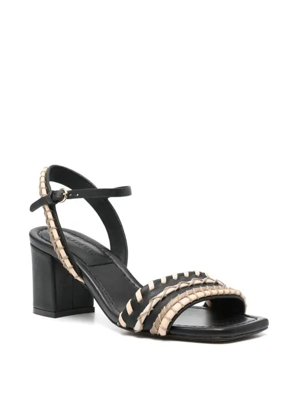 Ulla Johnson Sofia 70mm Interwoven Leather Sandals - Black