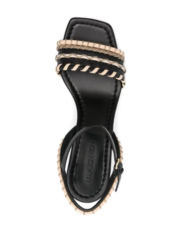 Ulla Johnson Sofia 70mm Interwoven Leather Sandals - Black