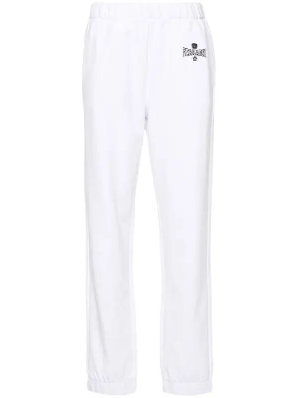 CHIARA FERRAGNI Logo-embroidered Track Pants - White