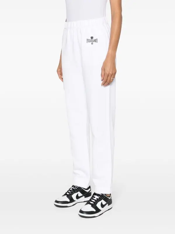 CHIARA FERRAGNI Logo-embroidered Track Pants - White