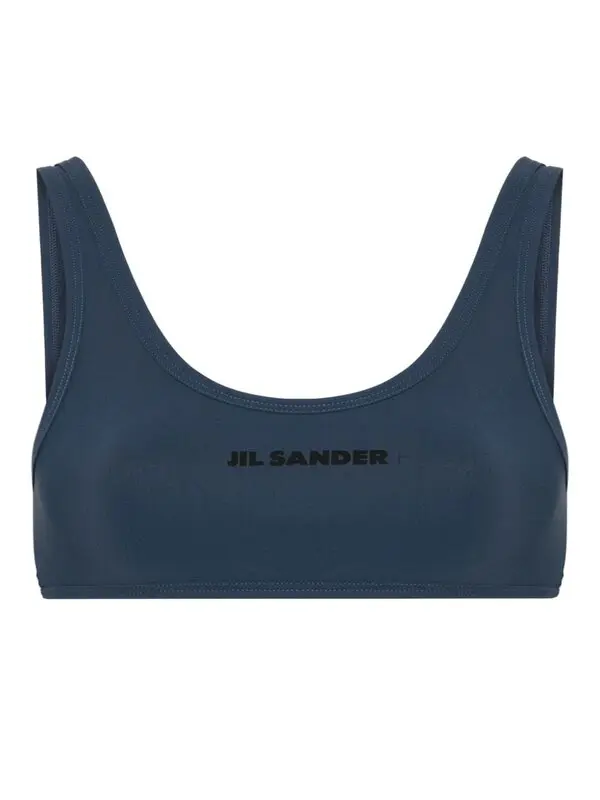 JIL SANDER Logo-print Bikini Top - Blue