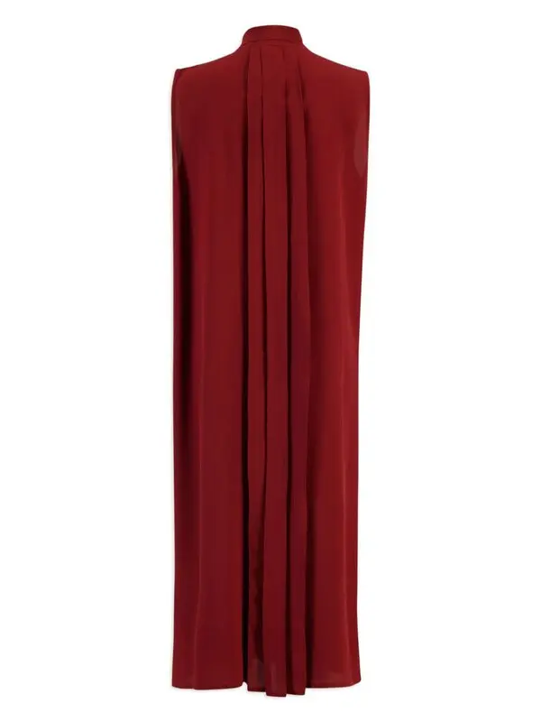 PAULA Pleated Silk Ankle-length Dress