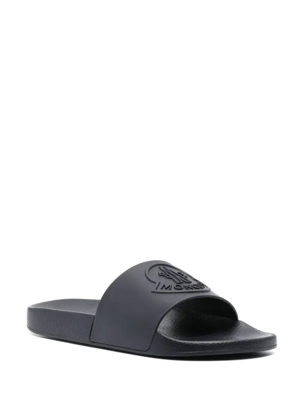 Moncler Basile Logo-embossed Slides - Blue