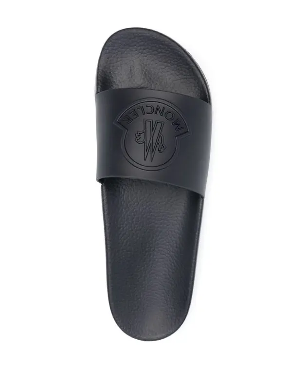 Moncler Basile Logo-embossed Slides - Blue