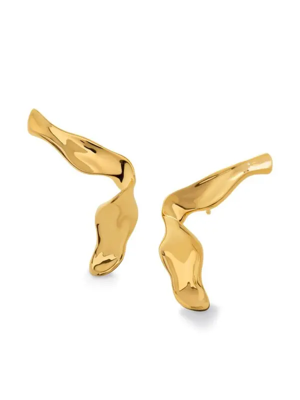 Monica Vinader Wave Stud Earrings - Gold