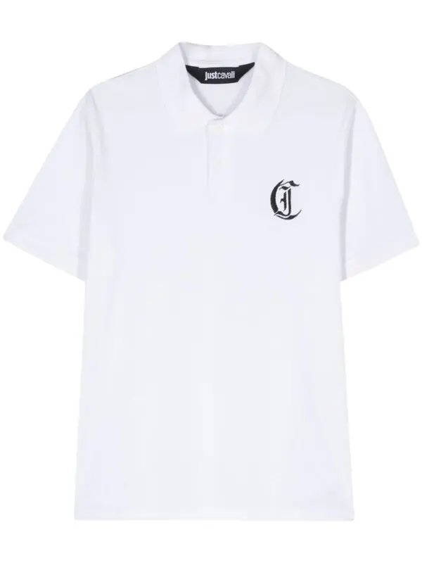Just Cavalli Logo-embroidered Polo Shirt