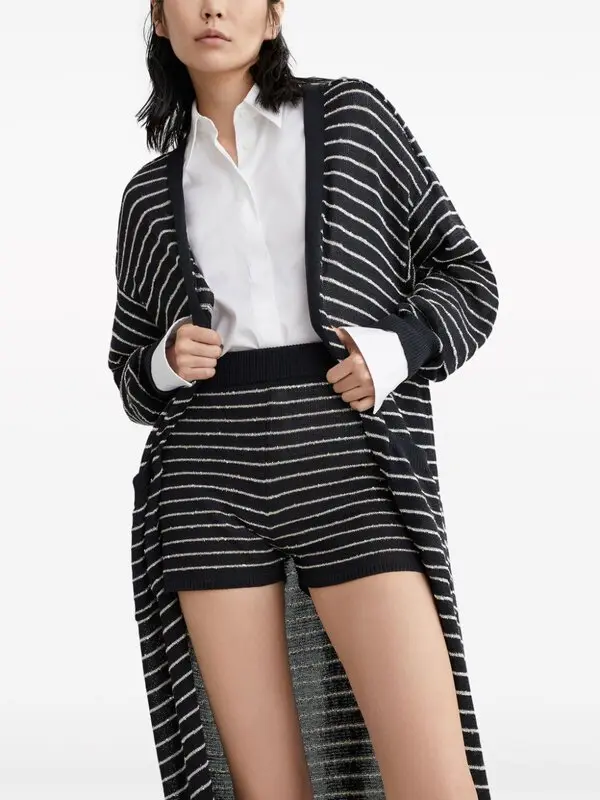 Brunello Cucinelli Striped Sequin-embellished Shorts