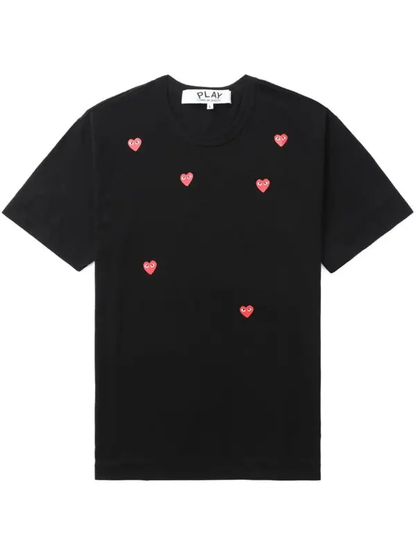 Play Comme Des Garcon Scattered Hearts T-shirt - Black
