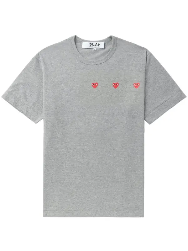 Play Comme Des Garcon Triple Hearts T-shirt