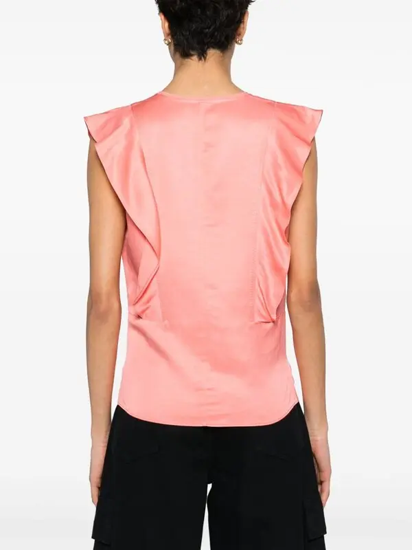 BOSS Ruffle-trim Twill Blouse