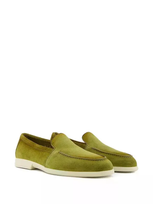 Santoni Malibu Almond-toe Leather Loafers - Neutrals