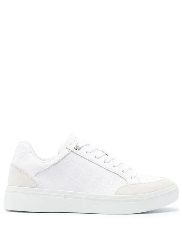 Tommy Hilfiger Embossed Logo Leather Sneakers