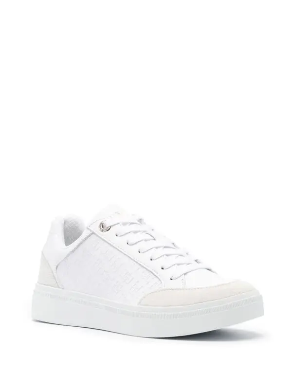 Tommy Hilfiger Embossed Logo Leather Sneakers
