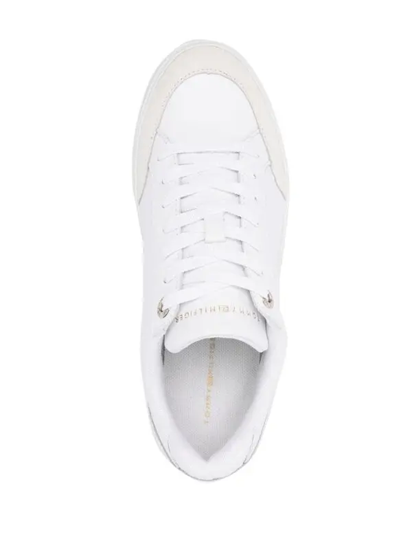 Tommy Hilfiger Embossed Logo Leather Sneakers
