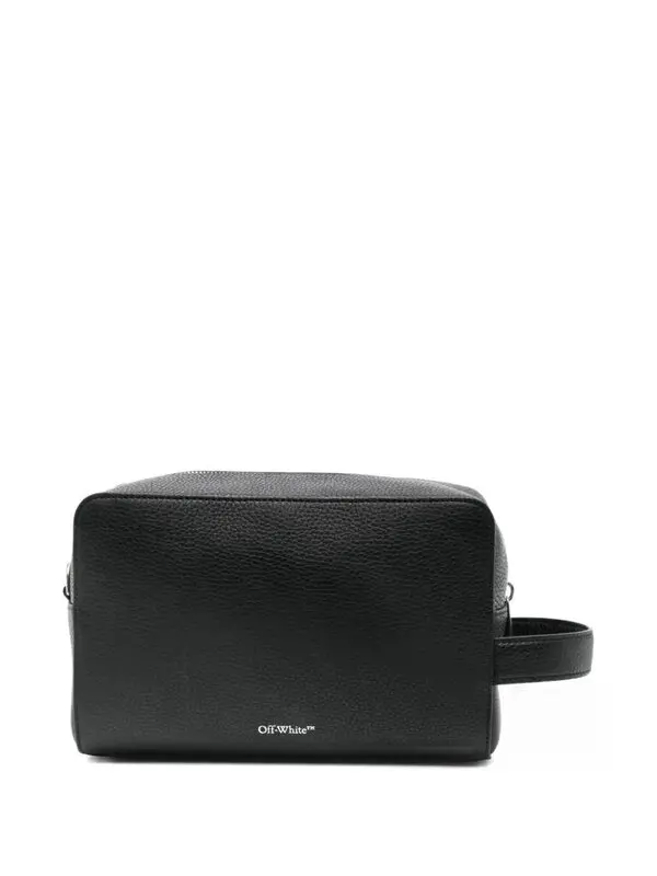 Off-White 3d Diag Leather Pouch - Black