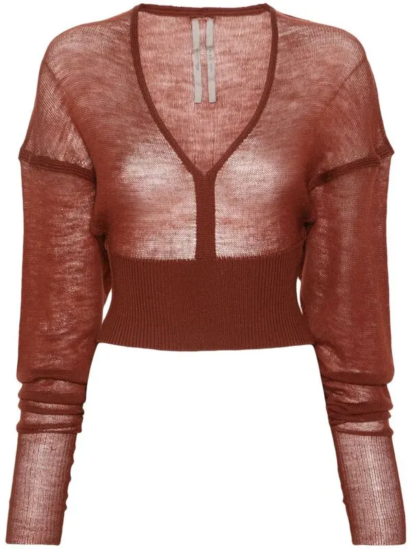 Rick Owens Fine-knit Cropped Jumper