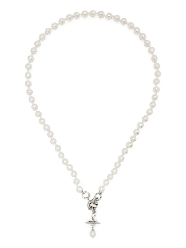 VIVIENNE WESTWOOD Aleksa Orb Pearl Necklace - Silver