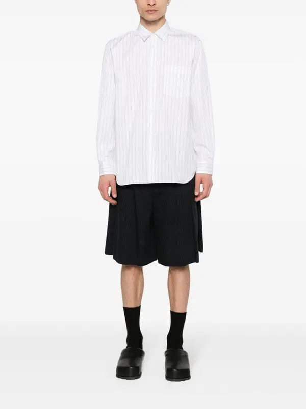 Comme Des Garçons Striped Cotton Shirt - Neutrals